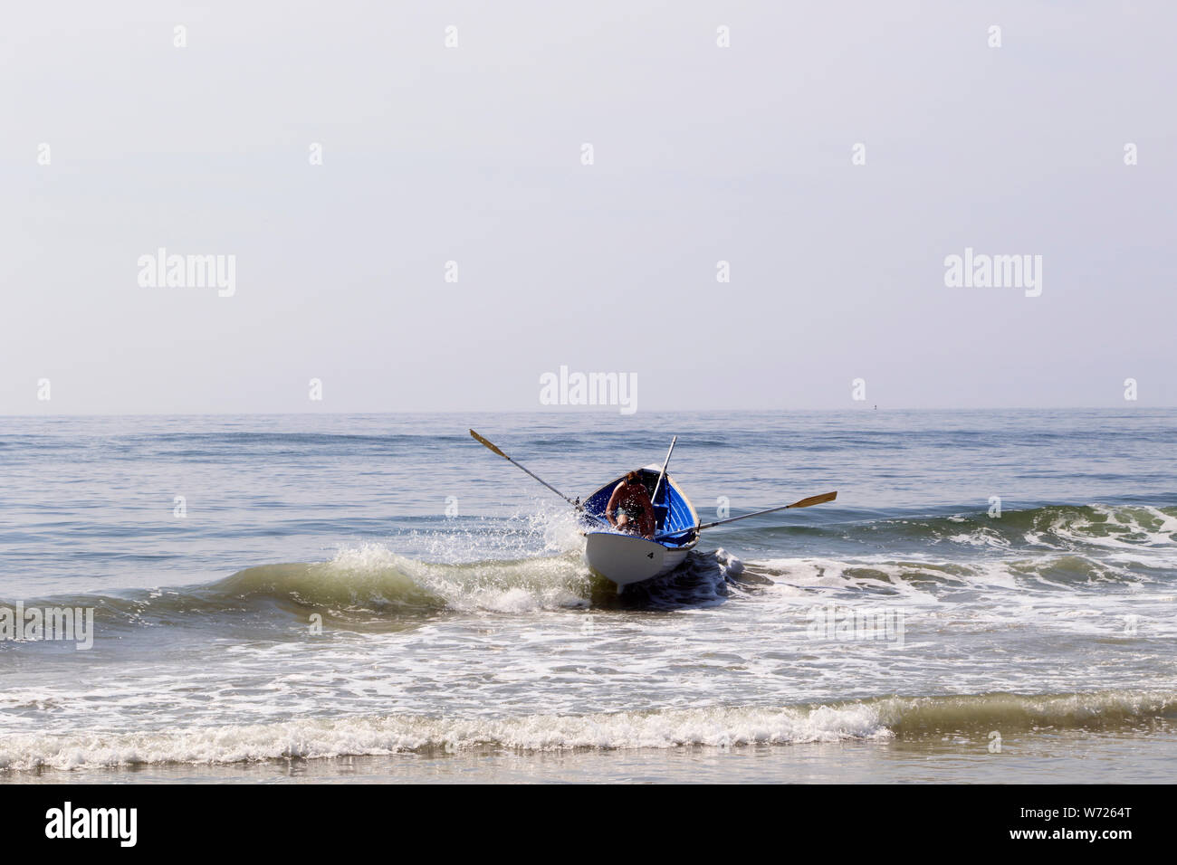 A lifeguard in a lifeboat in Sea Isle City, New Jersey, USA Stock Photo ...