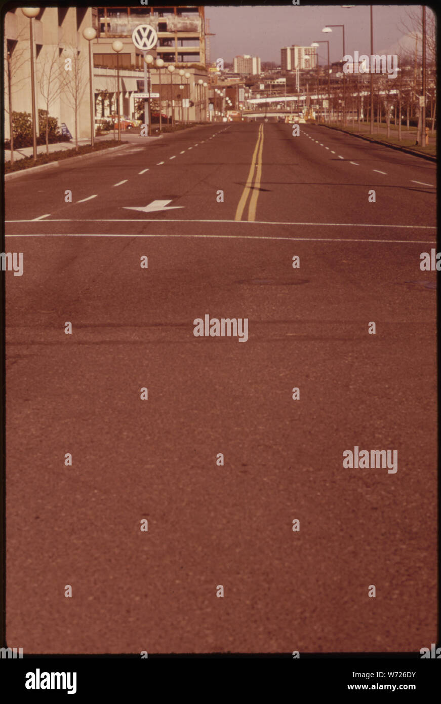 Empty streets were a common sight in portland hi-res stock photography ...