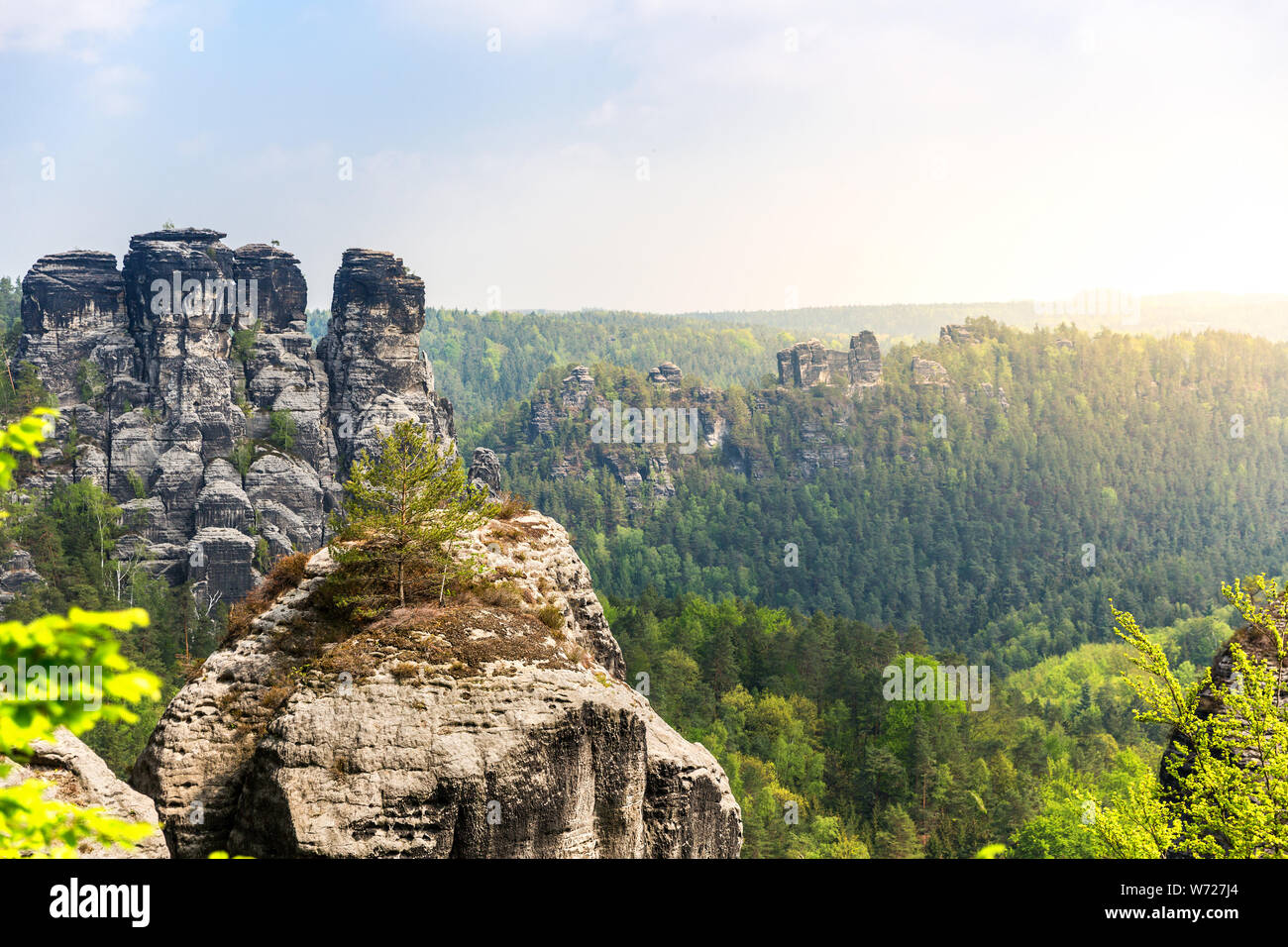 Rocky mountains valley landscape, Europe nature Stock Photo - Alamy