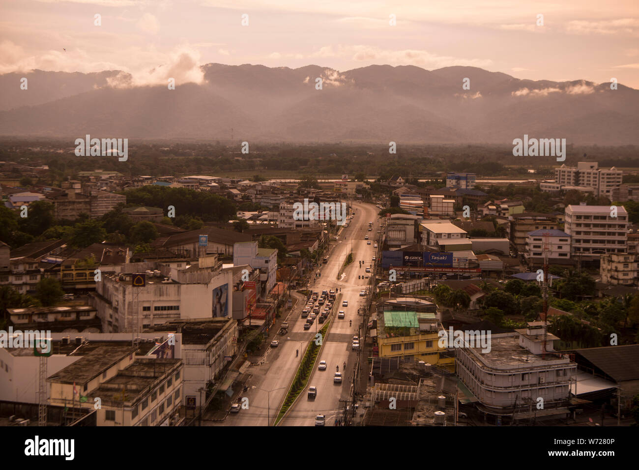 a view of the city centre of the city of Chanthaburi in the north of ...