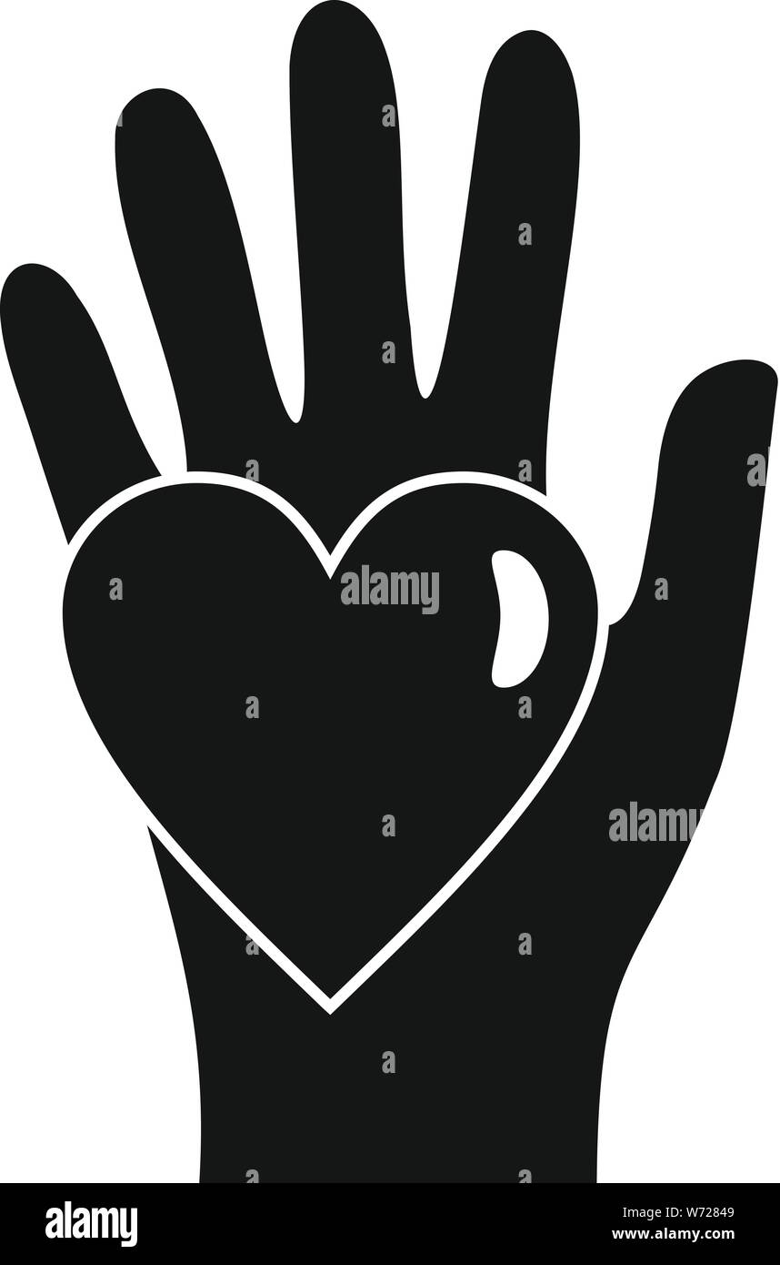 Hand keep heart icon. Simple illustration of hand keep heart vector ...