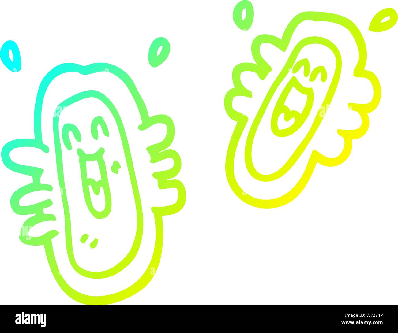 cold gradient line drawing of a cartoon blood cells Stock Vector Image ...