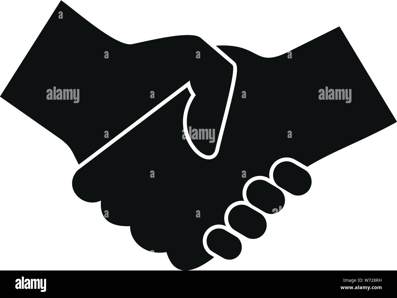 Volunteer handshake icon. Simple illustration of volunteer handshake ...
