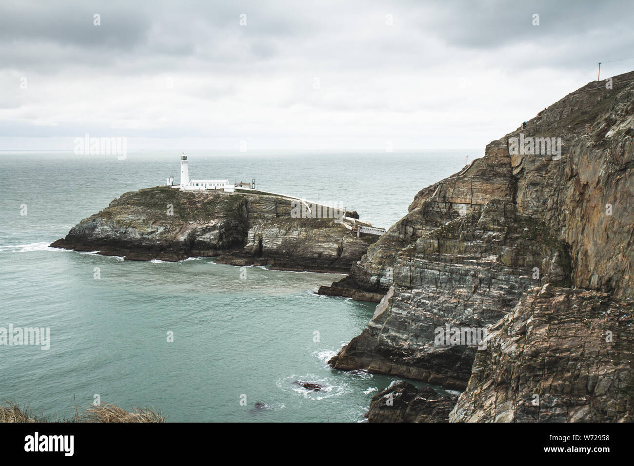South stack holyhead anglesey north wales uk stormy hi-res stock ...