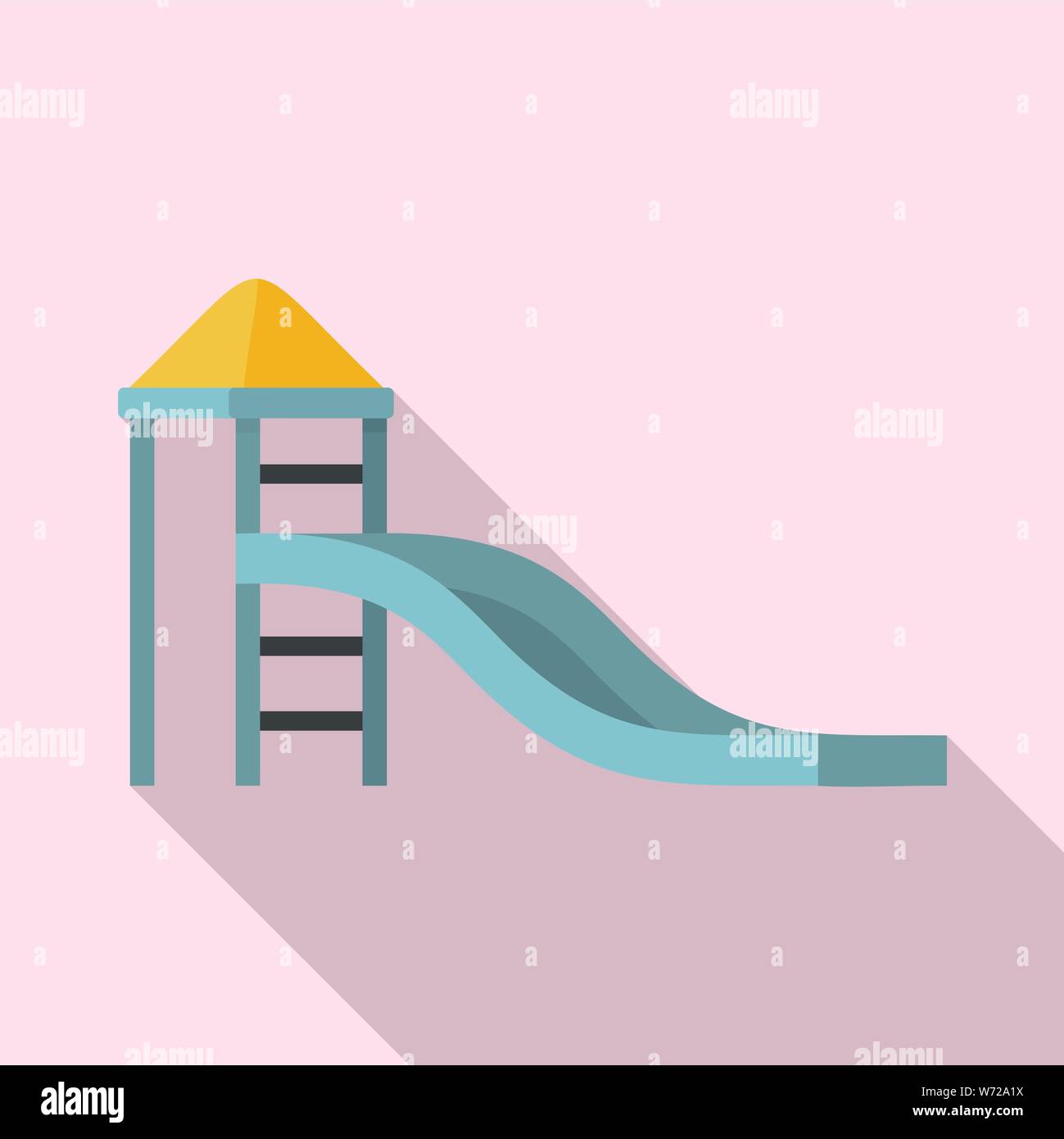 Kid slide icon. Flat illustration of kid slide vector icon for web ...