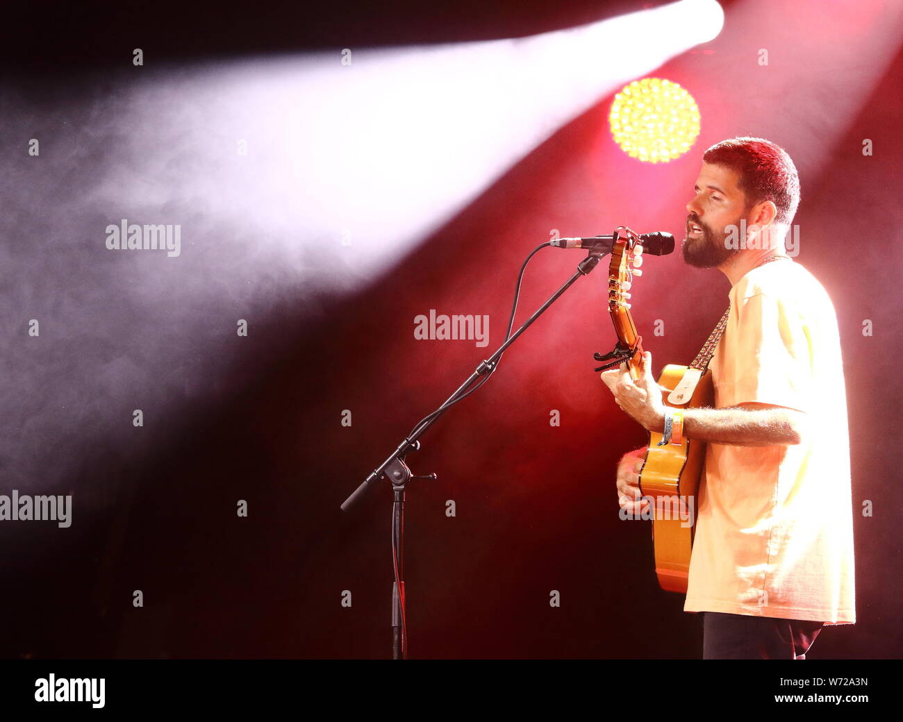 An English musician, singer and songwriter, Nick Mulvey performs on Day ...