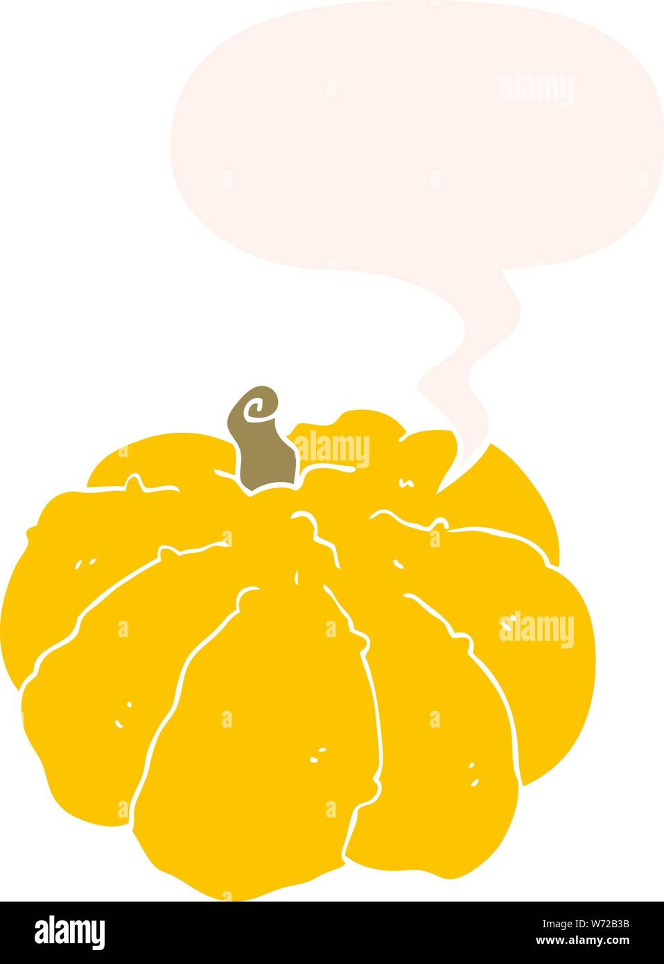 cartoon squash with speech bubble in retro style Stock Vector Image ...