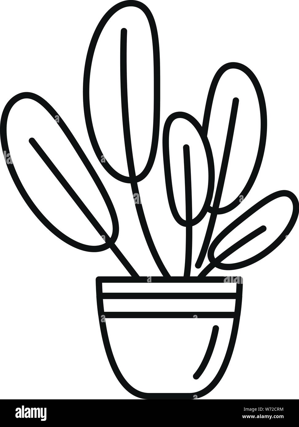 Round leaves houseplant icon. Outline round leaves houseplant vector ...