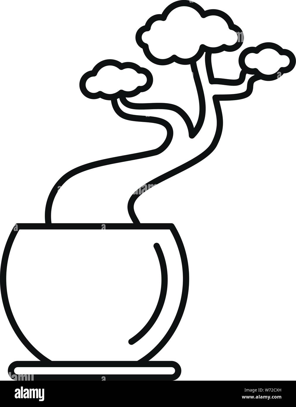 House tree pot icon. Outline house tree pot vector icon for web design ...