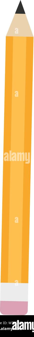 Yellow pencil icon. Flat illustration of yellow pencil vector icon for ...