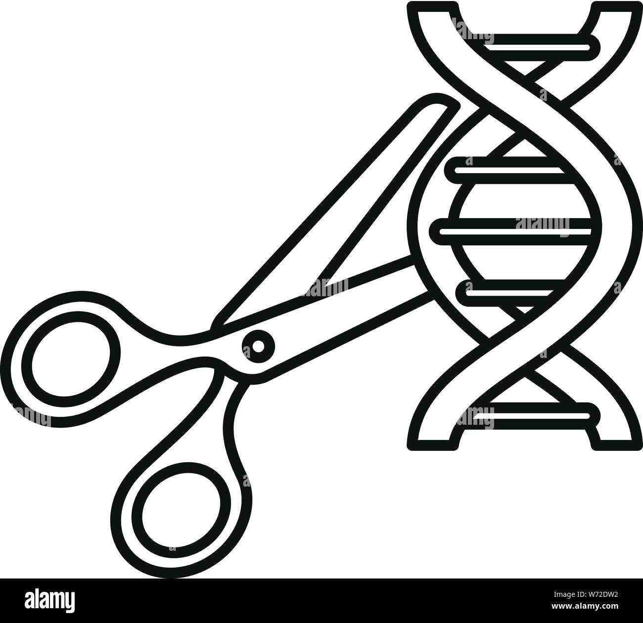 Cutted dna molecule icon. Outline cutted dna molecule vector icon for ...