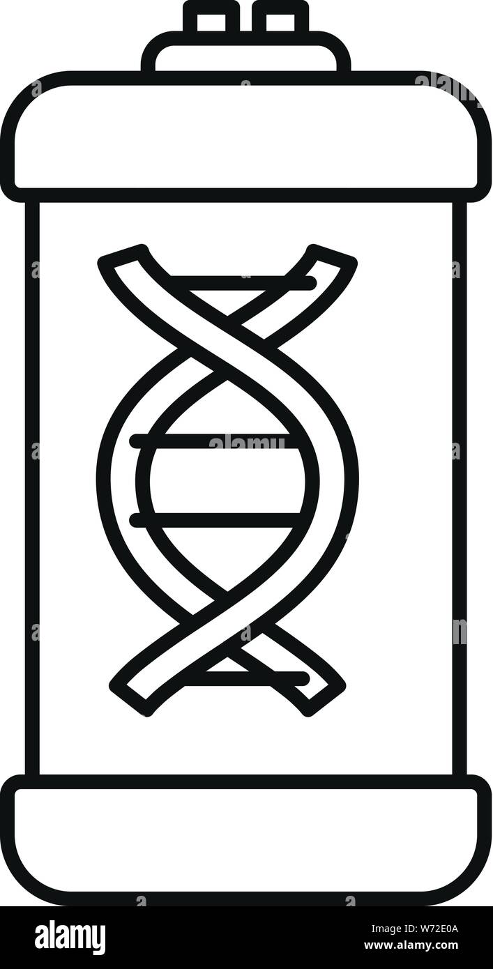 Dna molecule capsule icon. Outline dna molecule capsule vector icon for ...