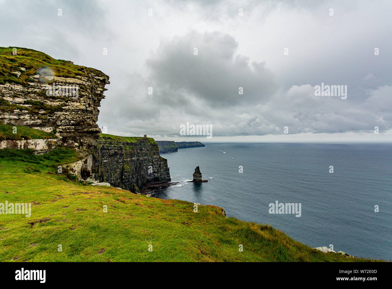Irish countryside landscape on the Cliffs of Moher and the Branaunmore ...