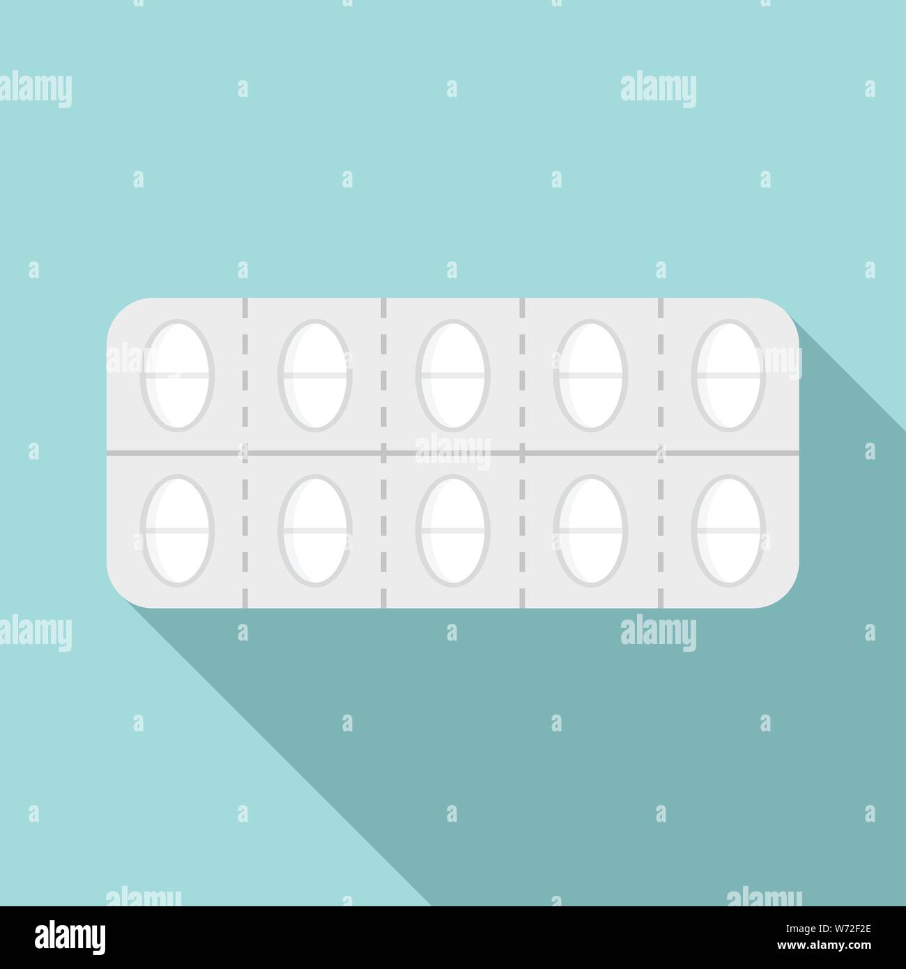 Pain pill pack icon. Flat illustration of pain pill pack vector icon ...