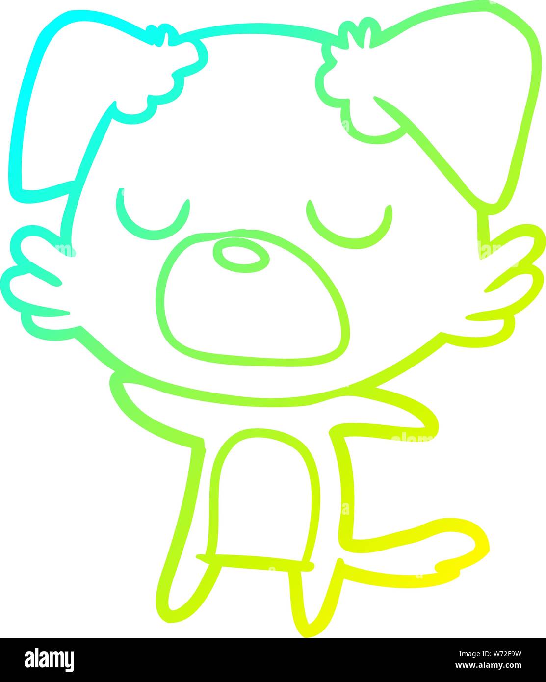 cold gradient line drawing of a cartoon dog Stock Vector Image & Art ...