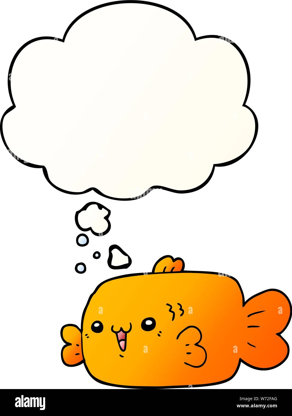 cartoon fish with thought bubble in smooth gradient style Stock Vector ...