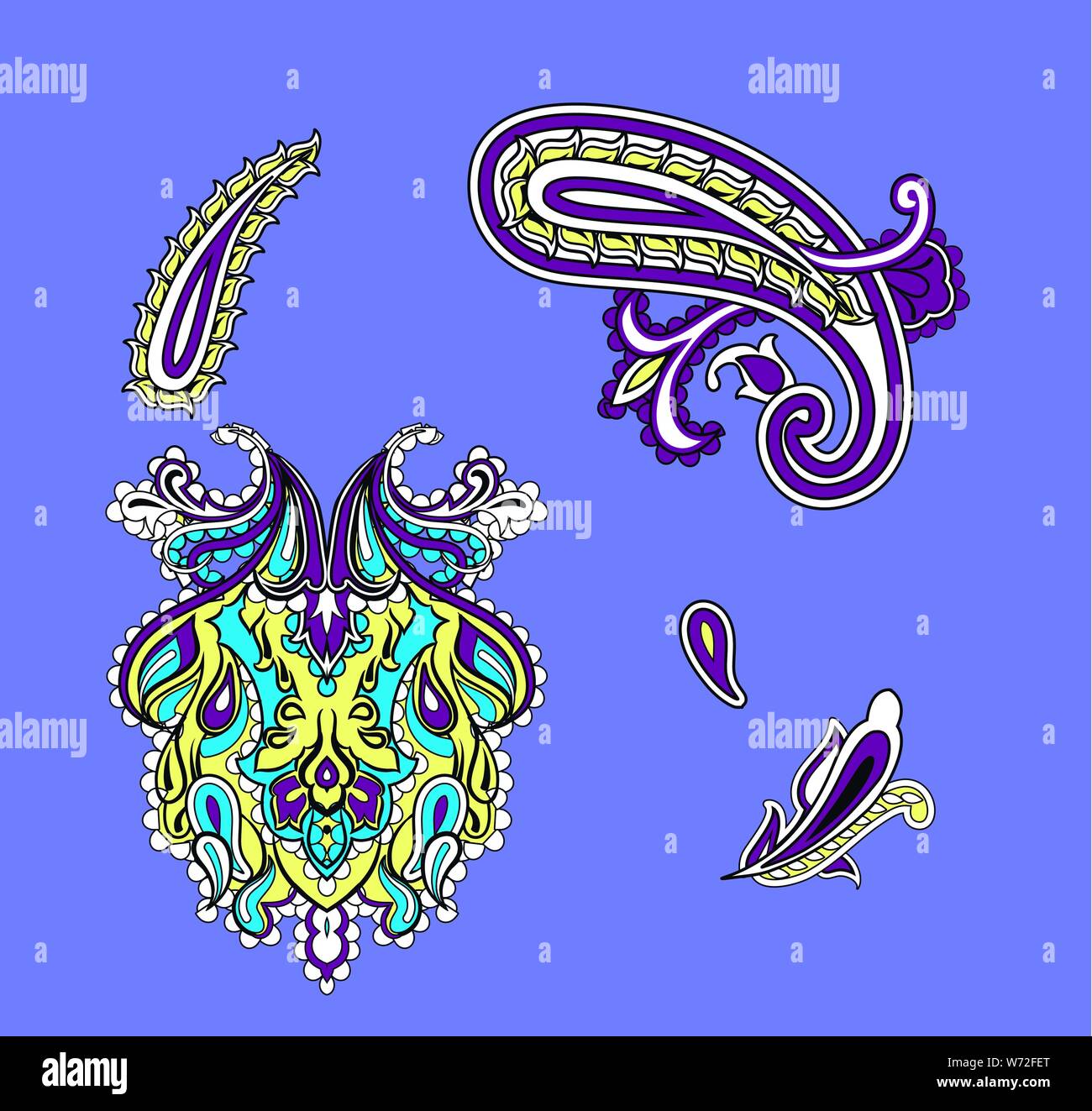 Vector set paisley pattern. Isolated elements for you design Stock ...