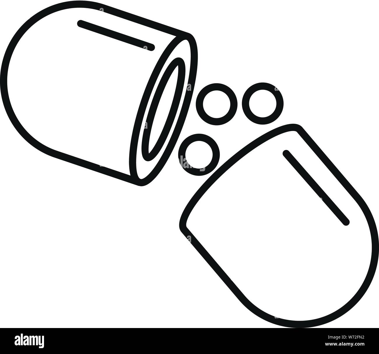 Medical capsule icon. Outline medical capsule vector icon for web ...