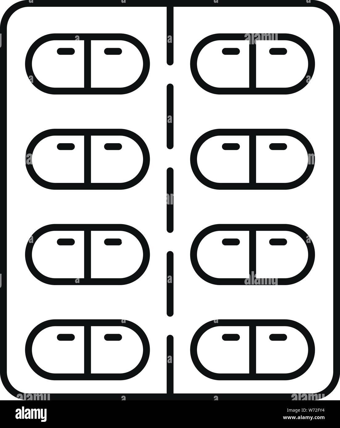 Capsule pack icon. Outline capsule pack vector icon for web design ...