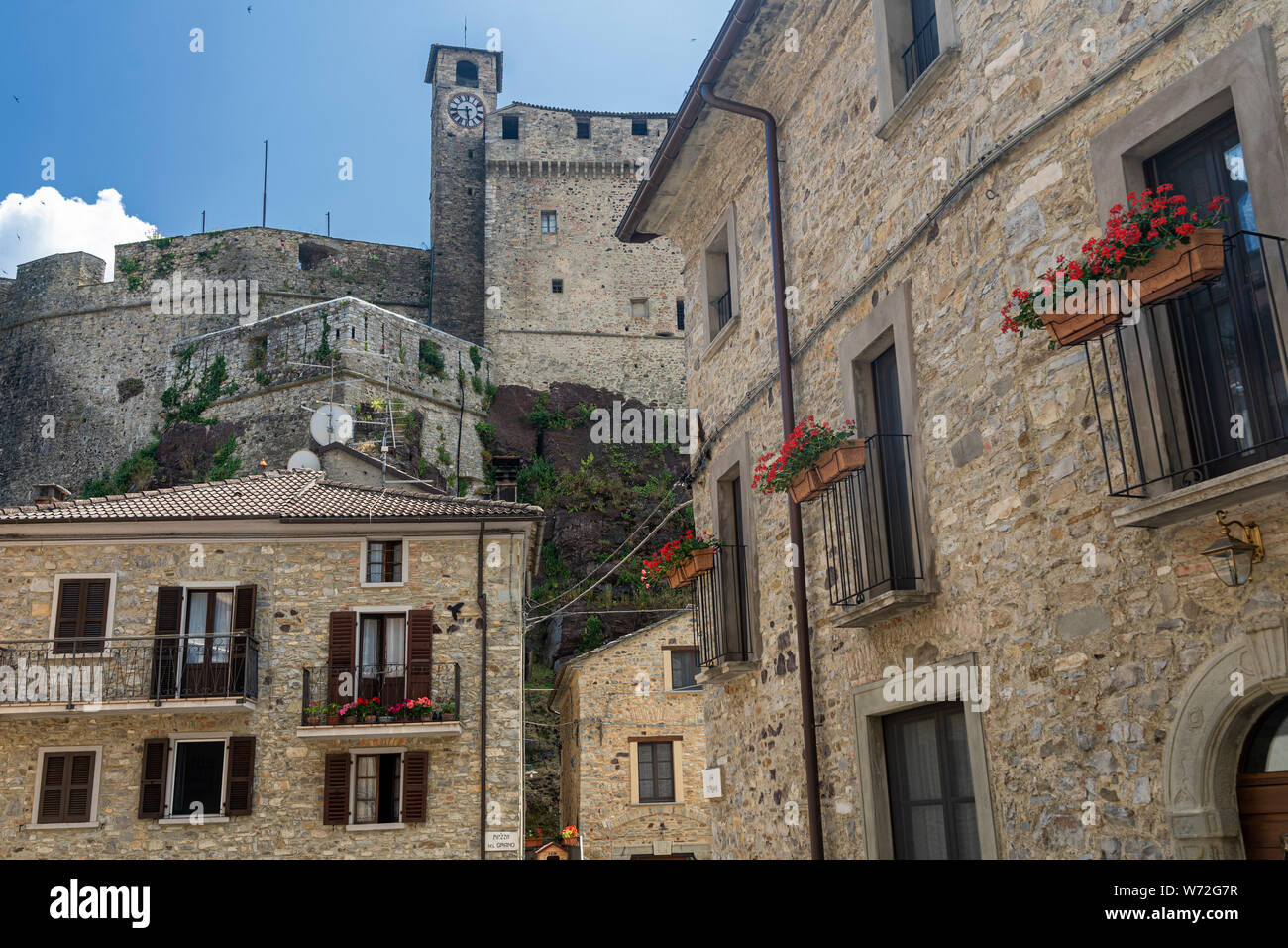 Bardi, Parma, Emilia-Romagna, Italy: the medieval town with the castle ...