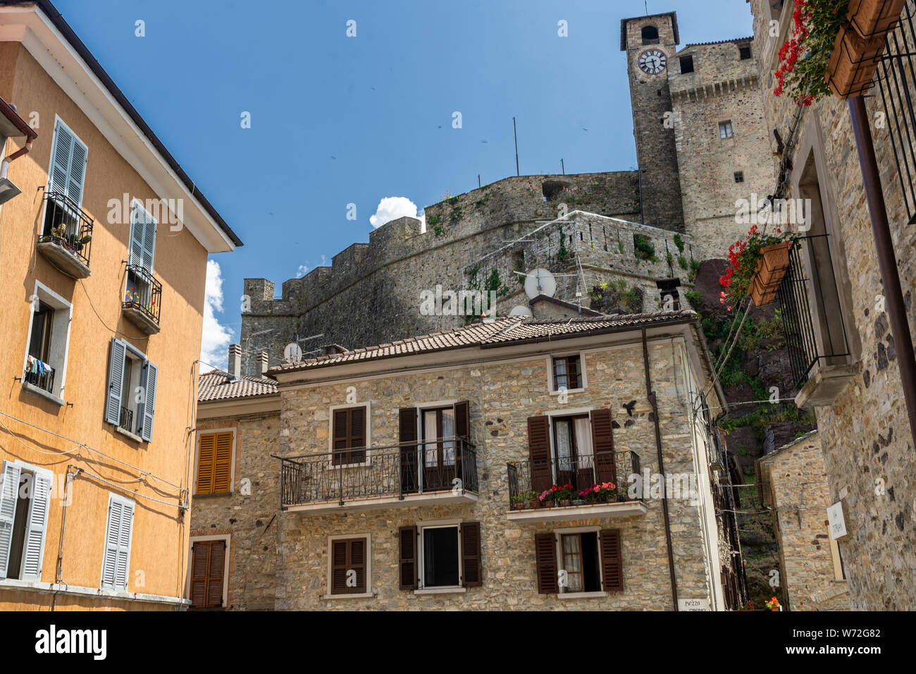 Bardi, Parma, Emilia-Romagna, Italy: the medieval town with the castle ...
