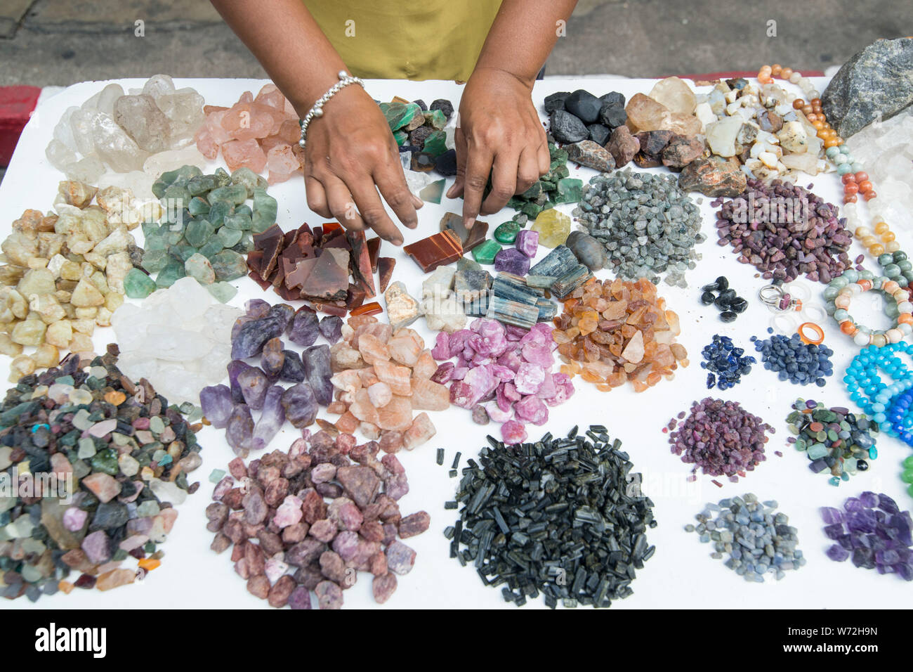 the Gem and Jewelry market in the city of Chanthaburi in the north of ...