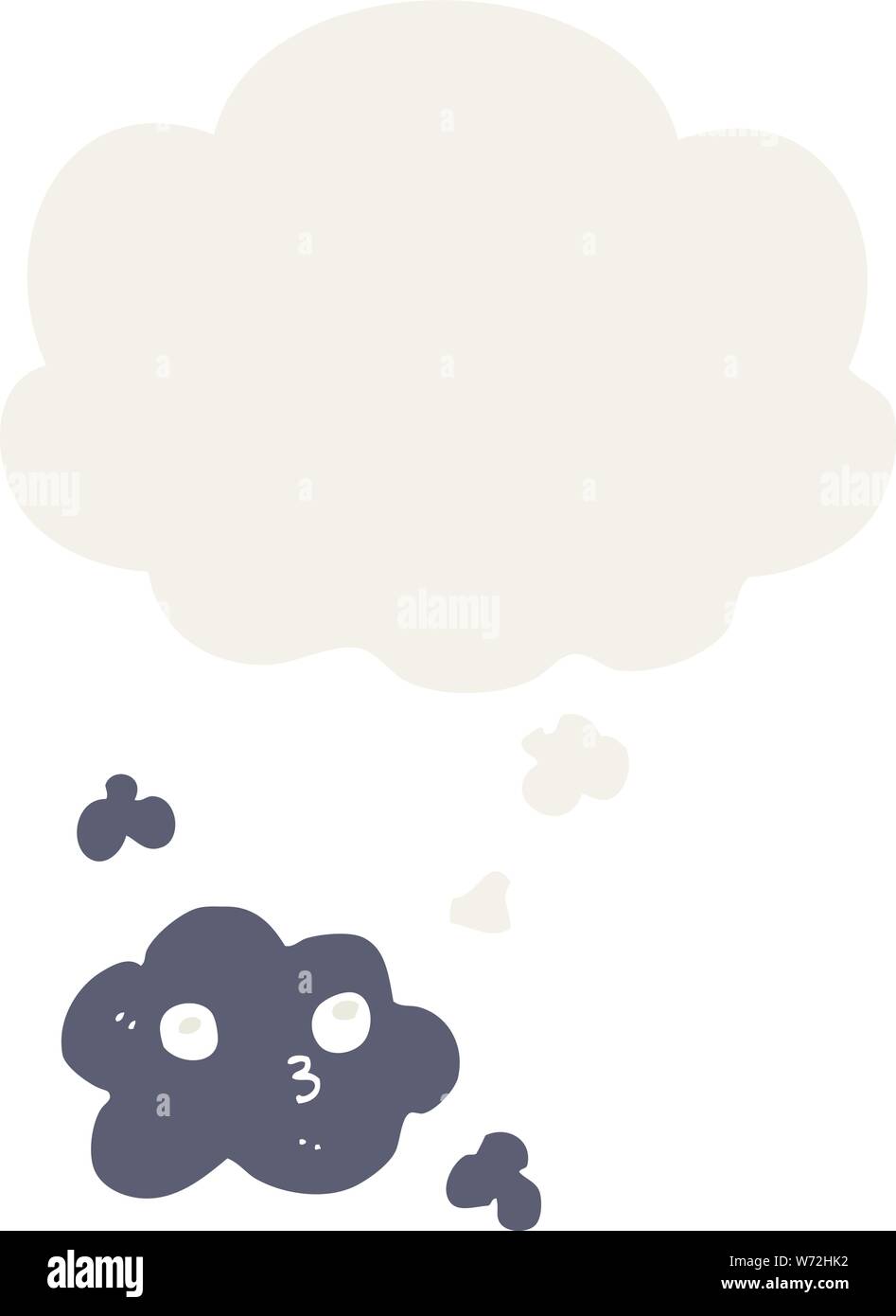 cute cartoon cloud with thought bubble in retro style Stock Vector ...