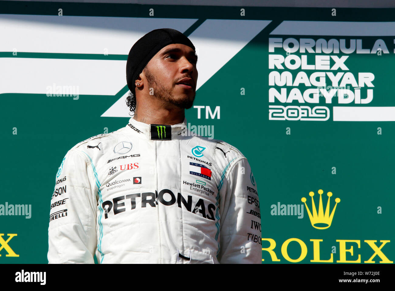 Mercedes amg f1 celebrates on podium race winner lewis hamilton hi-res ...