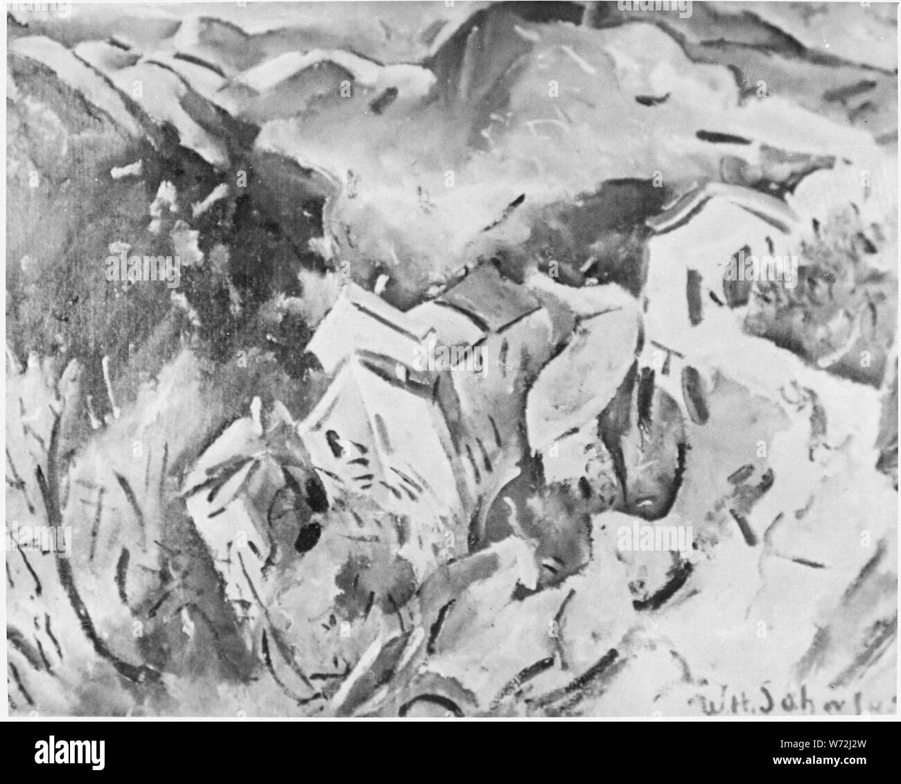 Landscape oil painting nature Black and White Stock Photos & Images - Alamy