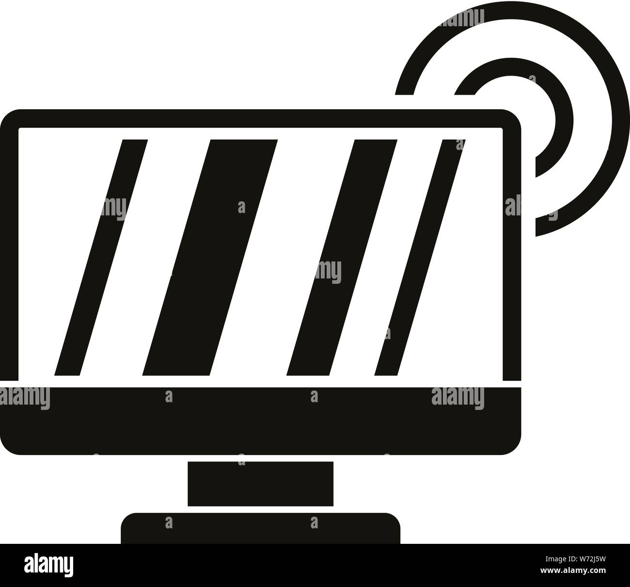 Smart computer monitor icon. Simple illustration of smart computer ...