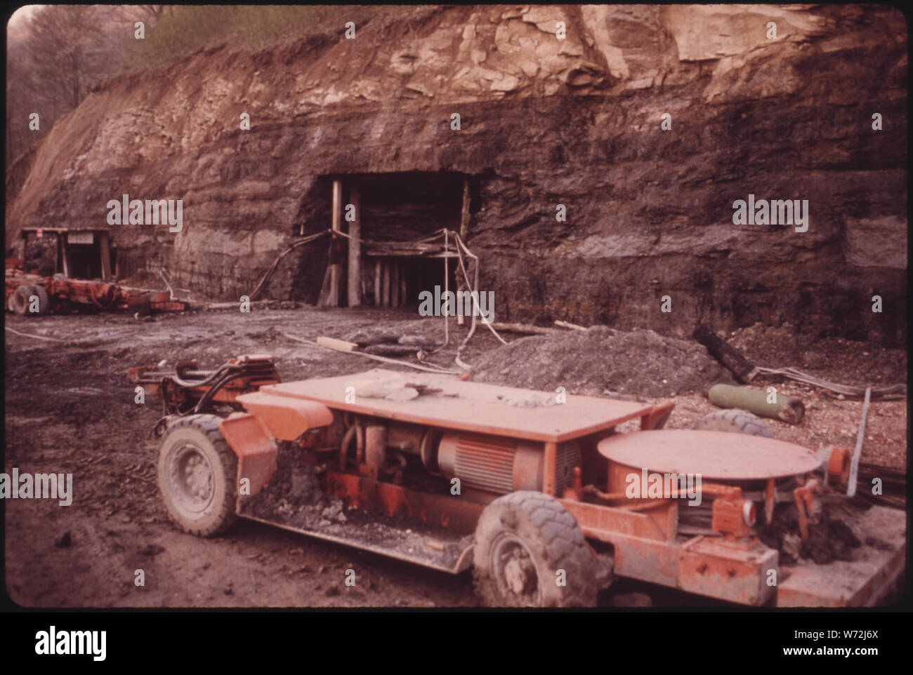 MACHINERY SURROUNDS THE OPENING OF A NEW COAL MINE, CALLED THE ROBIN ...