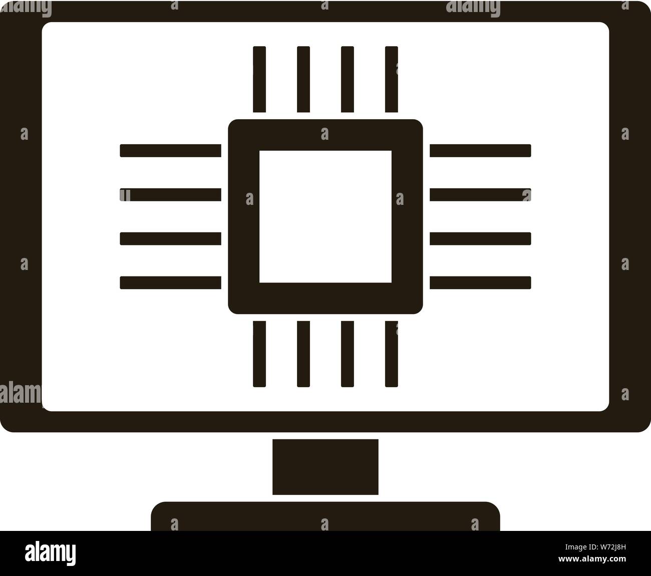 Smart computer processor icon. Simple illustration of smart computer ...