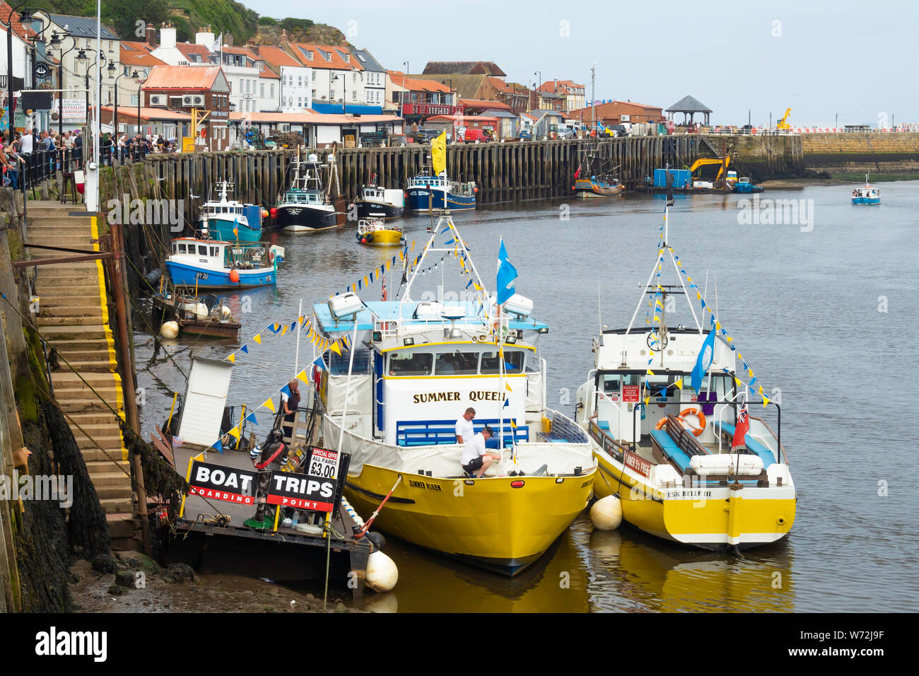 Yellow pleasure boats Summer Queen and Esk Belle 3 and fishing boats ... Yellow pleasure boats Summer Queen and Esk Belle 3 and fishing boats ...