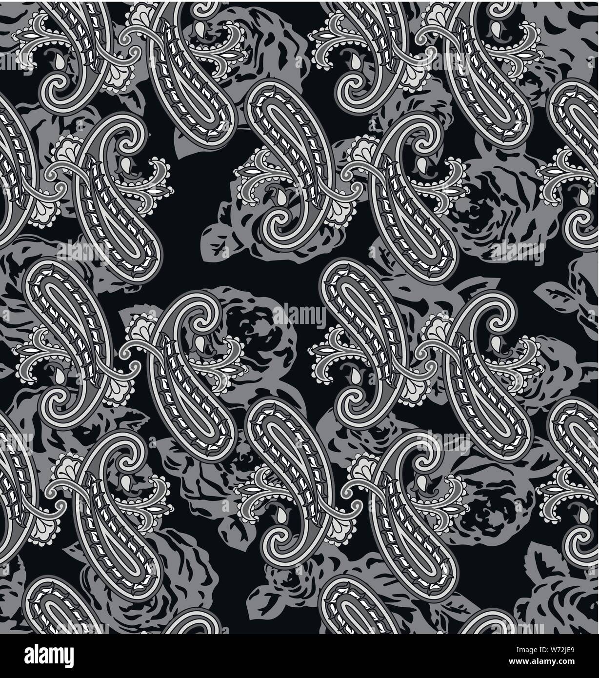 Seamless vector paisley pattern. For textile, design and backgrounds ...