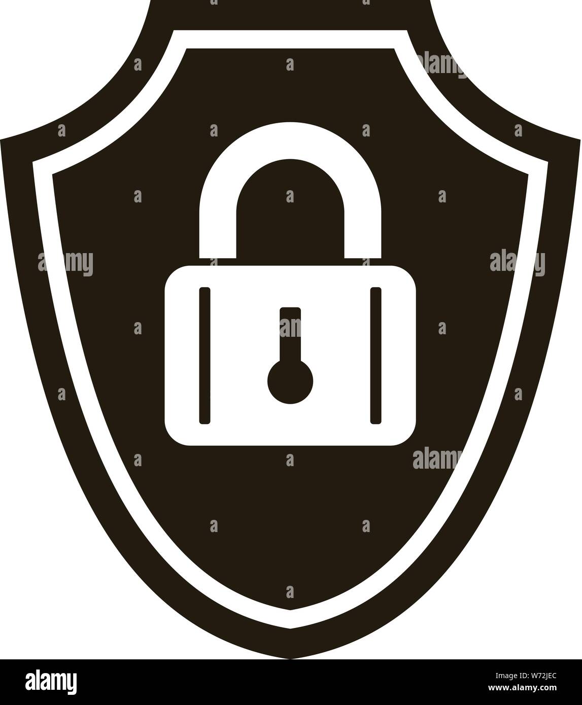 Shield padlock icon. Simple illustration of shield padlock vector icon ...
