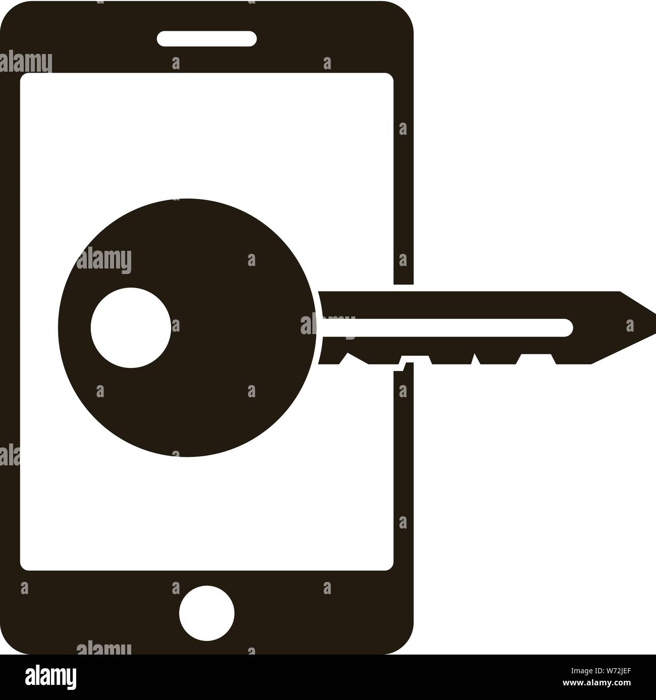 Smartphone key lock icon. Simple illustration of smartphone key lock ...