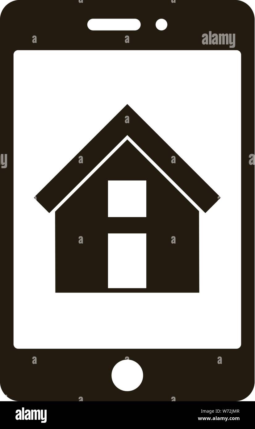Smartphone house icon. Simple illustration of smartphone house vector ...
