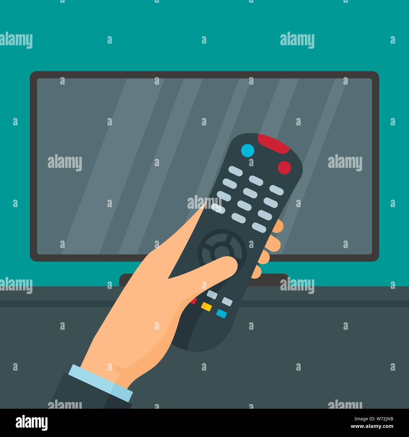 Remote control concept background. Flat illustration of remote control ...