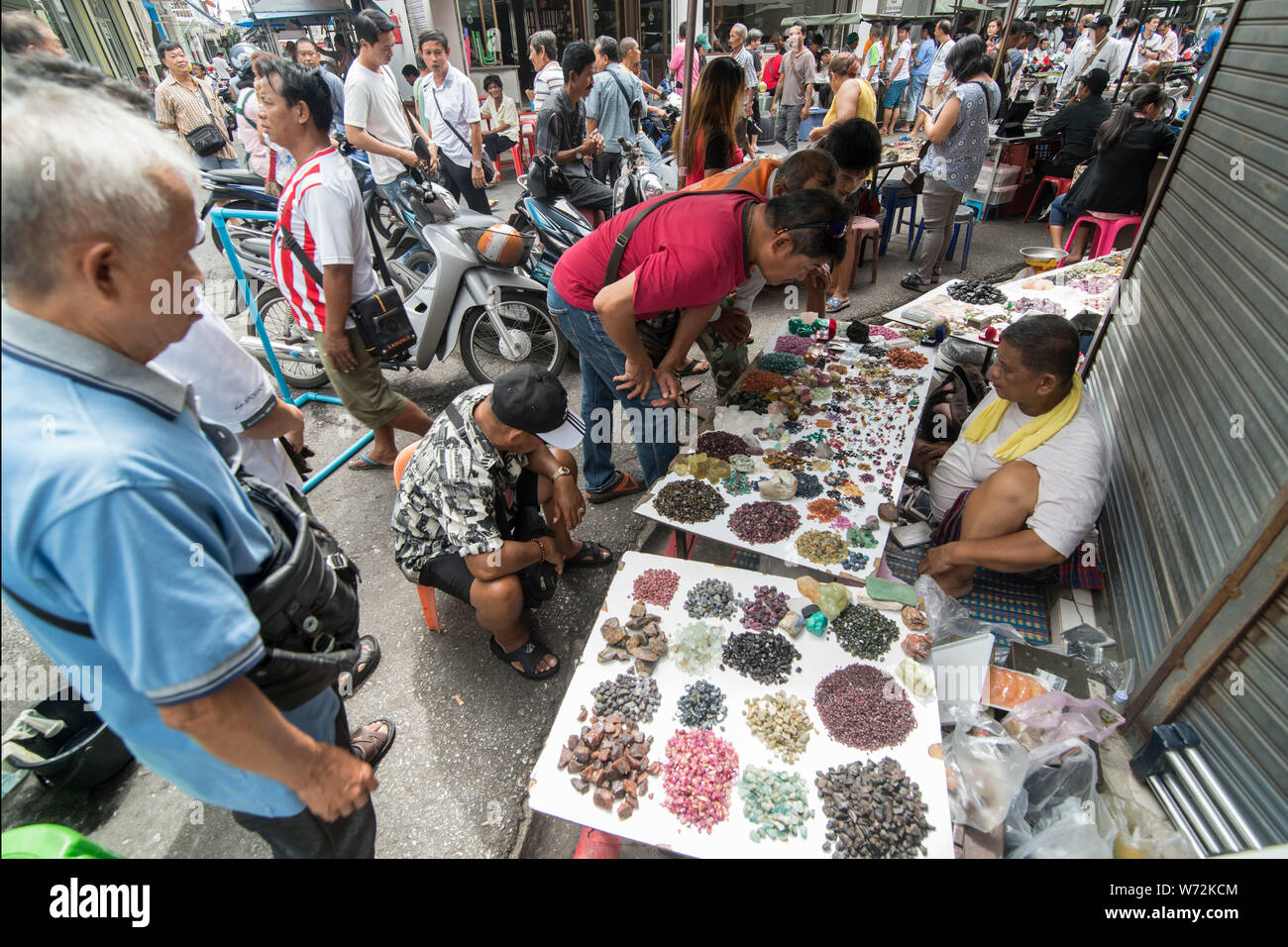 the Gem and Jewelry market in the city of Chanthaburi in the north of ...