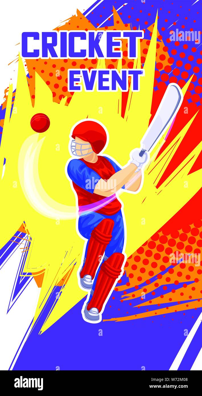 Cricket event concept banner. Cartoon illustration of cricket event ...
