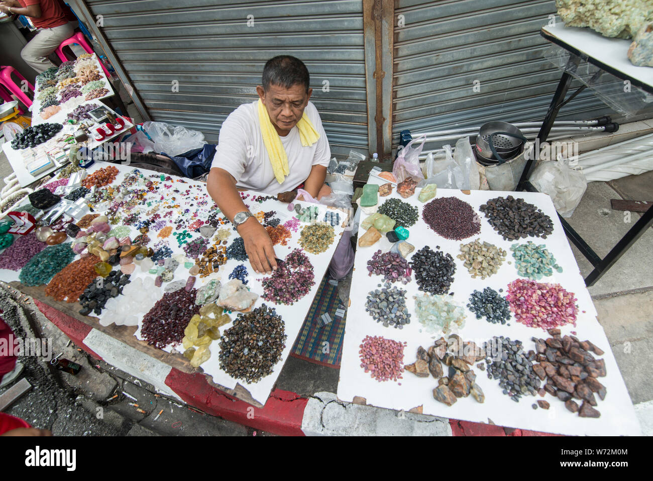 the Gem and Jewelry market in the city of Chanthaburi in the north of ...