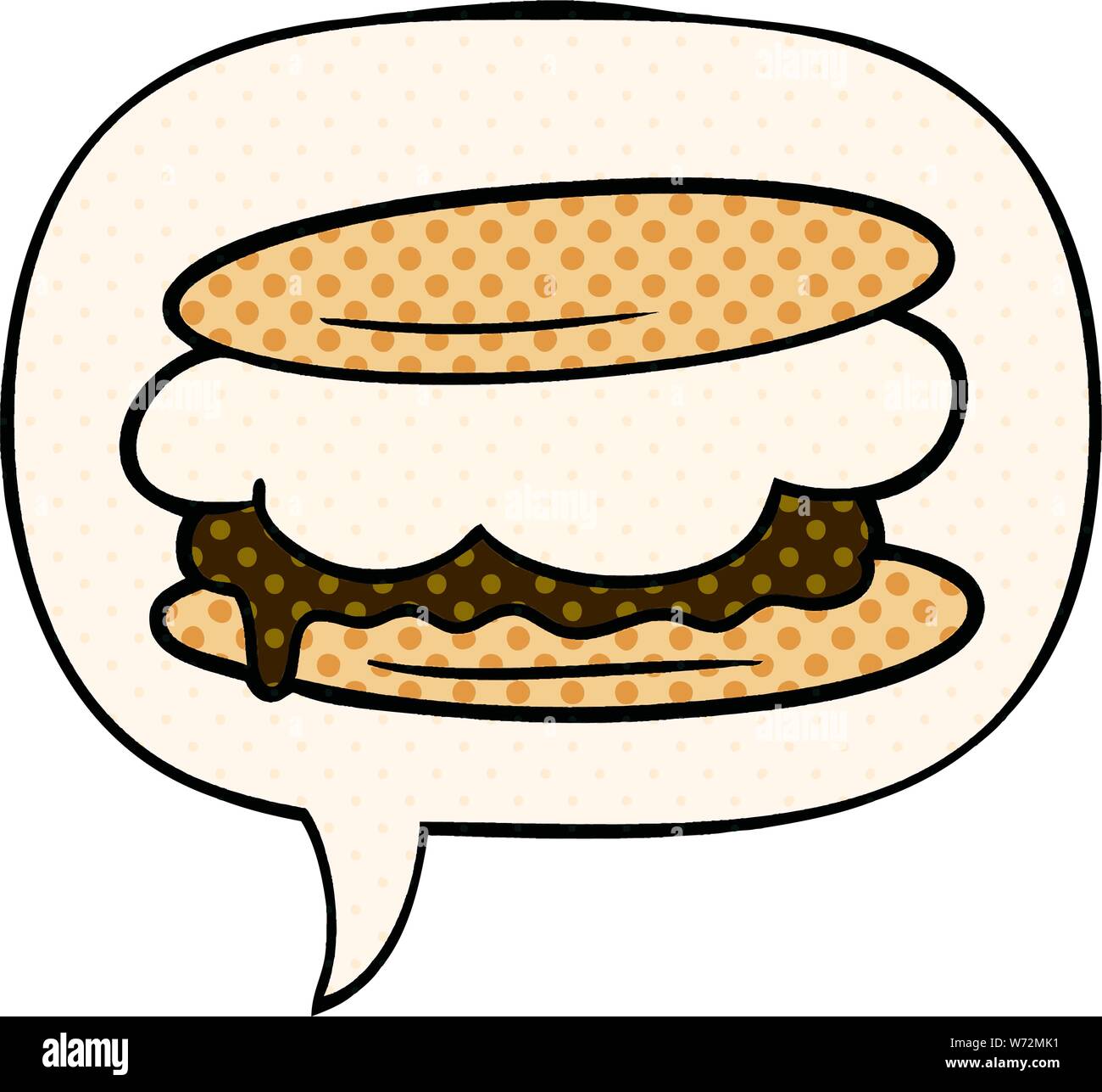 smore cartoon with speech bubble in comic book style Stock Vector Image ...
