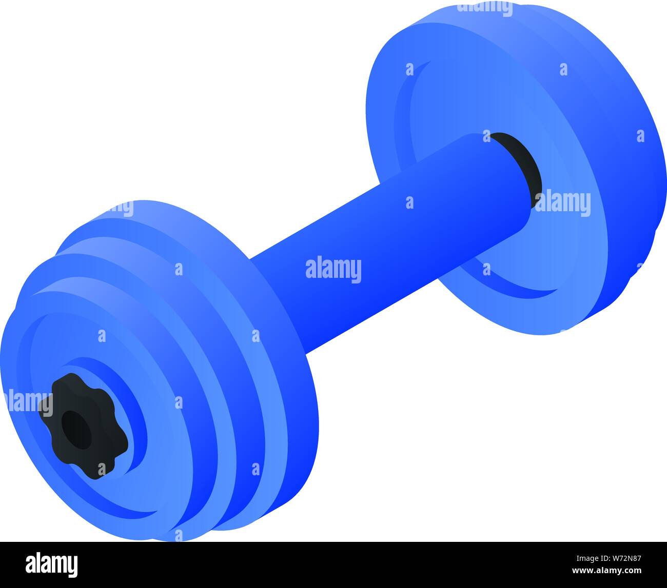 Blue dumbbell icon. Isometric of blue dumbbell vector icon for web ...