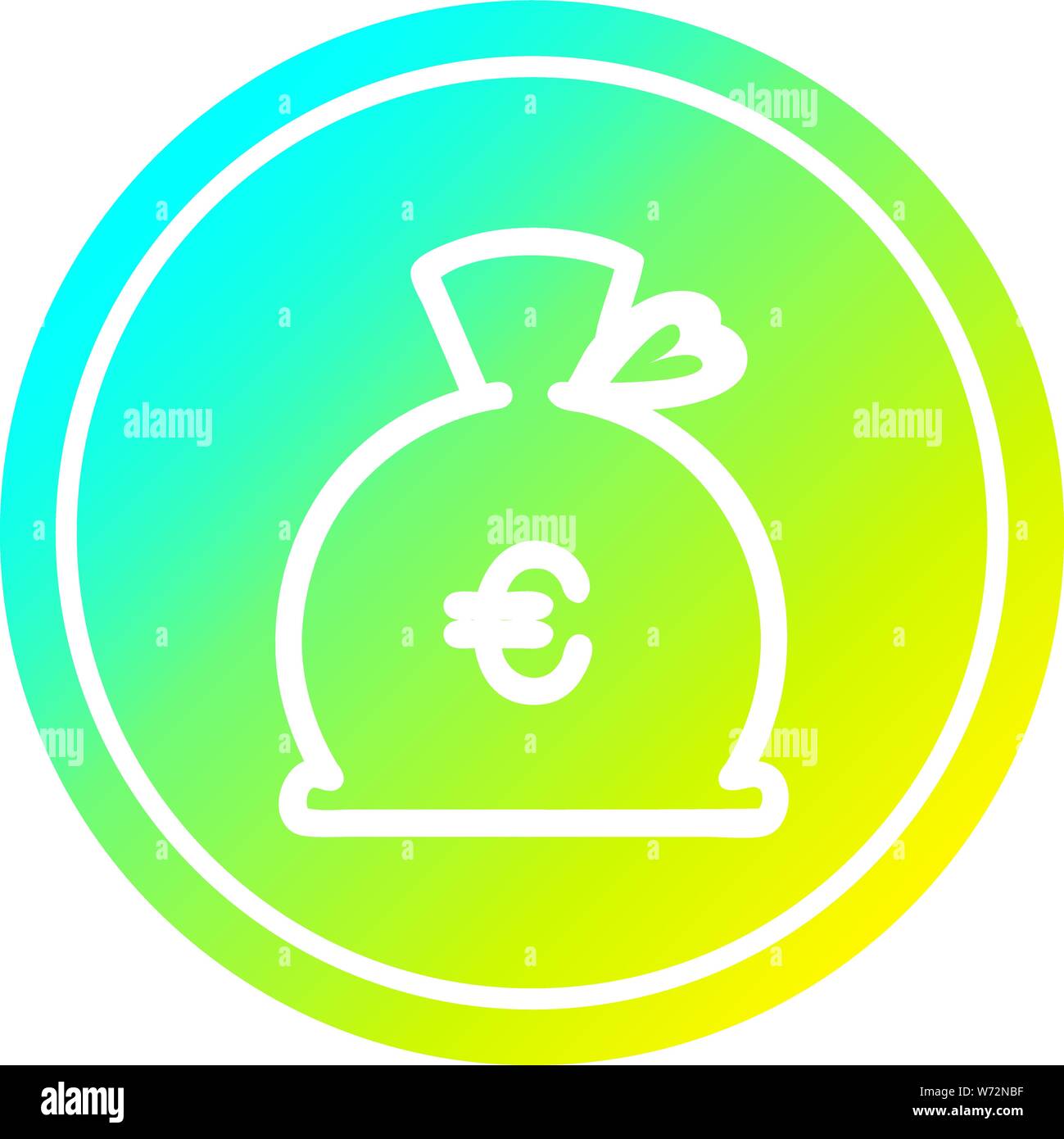money sack circular icon with cool gradient finish Stock Vector Image ...