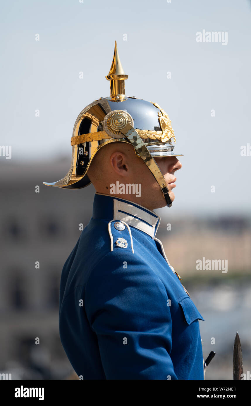 Royal Guards (Högvakten) side view, King of Sweden's cavalry and ...