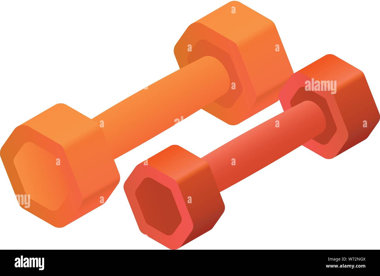 Colorful fitness dumbbell icon. Isometric of colorful fitness dumbbell vector icon for web ...