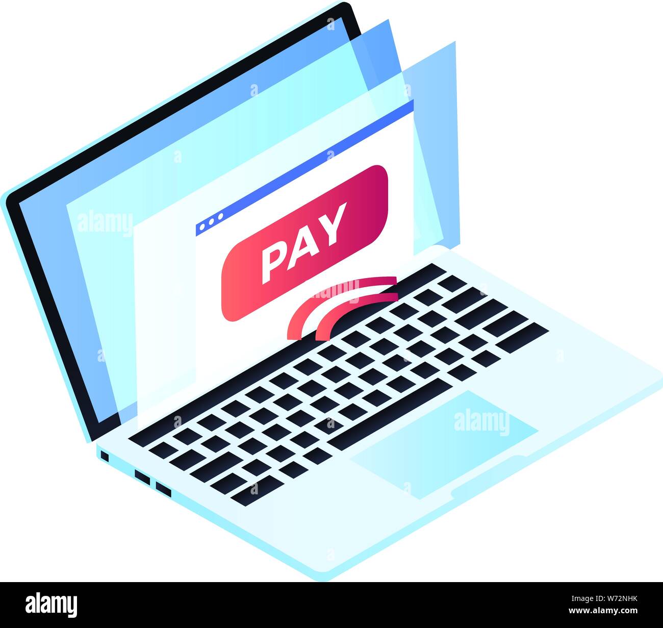 Laptop web pay icon. Isometric of laptop web pay vector icon for web ...