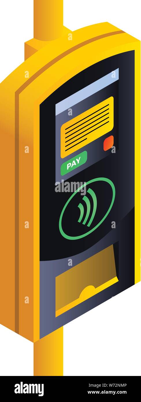 Public transport payment terminal icon. Isometric of public transport ...