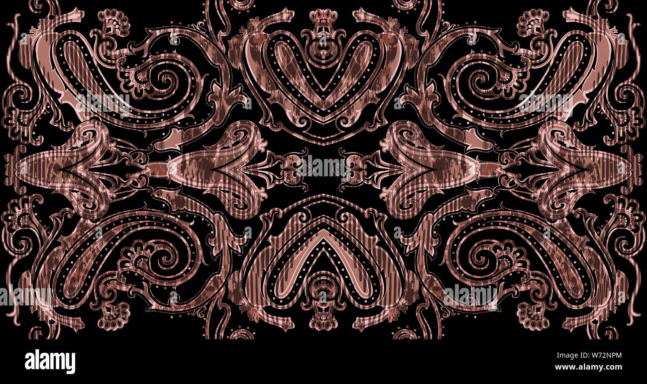 Indian Traditional paisley pattern. Blue color background Stock Photo ...