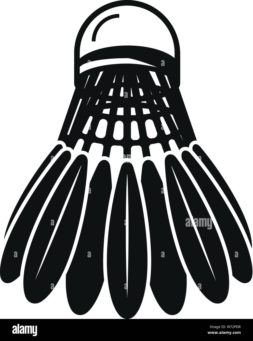 Feather shuttlecock icon. Simple illustration of feather shuttlecock ...